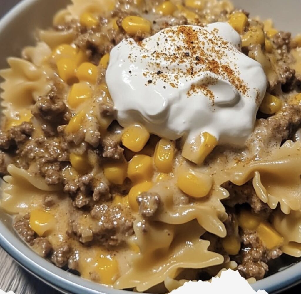 Creamy Ranch Beef Bowtie Skillet with Sweet Corn Magic – glassika recipes