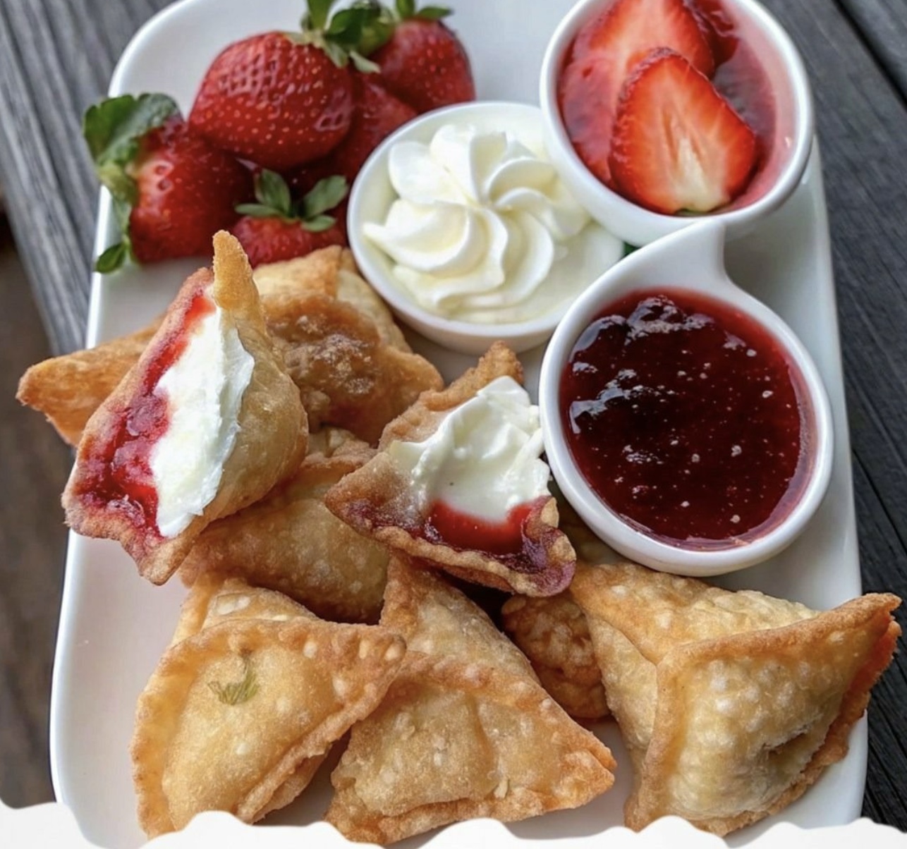 Deep Fried Strawberry Cheesecake Stuffed Wonton Bites – glassika recipes