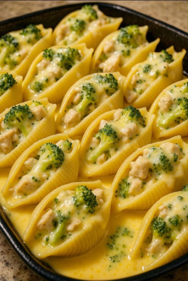 Cheesy Chicken & Broccoli Stuffed Shells – glassika recipes
